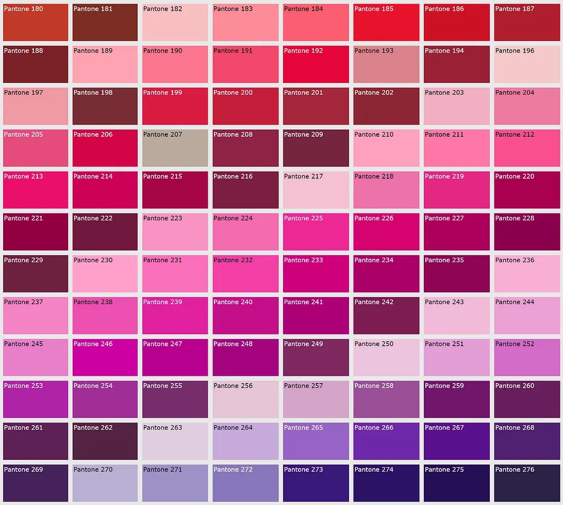 Pantone Color Chart: 900 Pantone Colors And Their Codes, 57% OFF